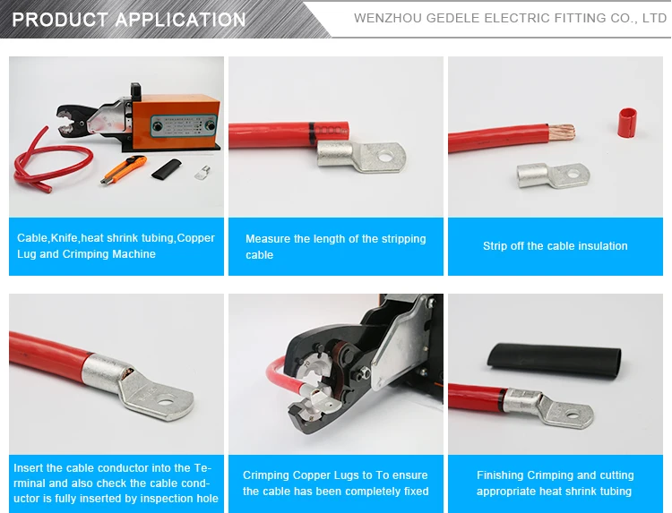 90 Degree 120mm Armored Cable Terminal Bootless Lug Copper Tube ...