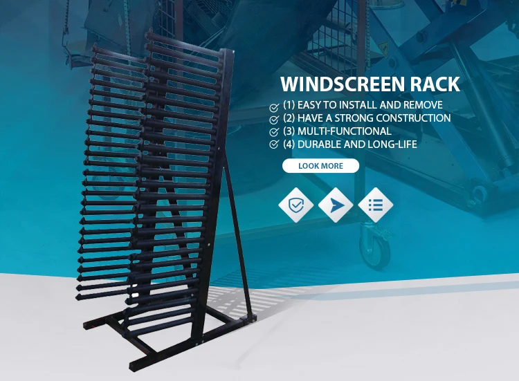 Heavy Duty Floor Standing Windscreen Racks - Secure Storage