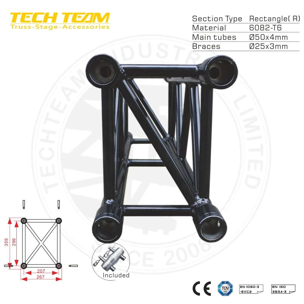 Hot Saled36-R Rectangular Truss Aluminum Tube Truss Round Pipe Truss