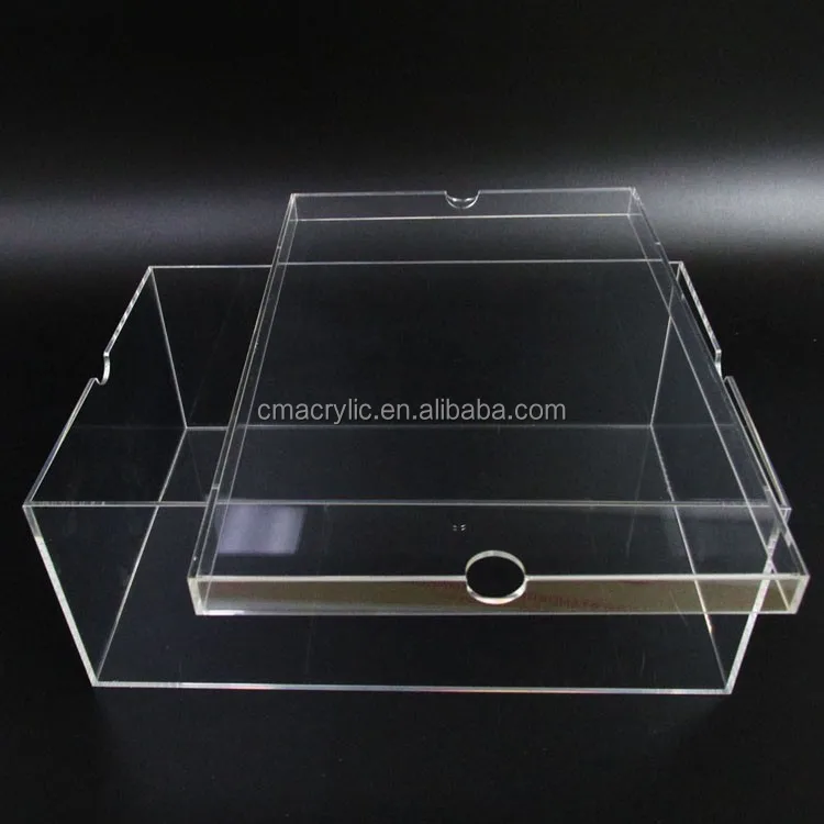 Acrylic Large Plexiglass Clear Rectangular Display Shoe Storage Box With Lid Stand Gift Plastic ...