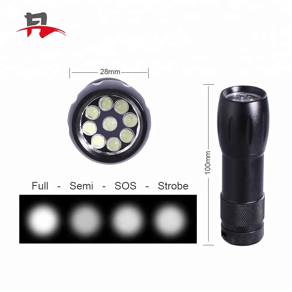 New 9 Led Mini Ultra Bright Torch Flashlights Torch Aluminium - Buy Led ...