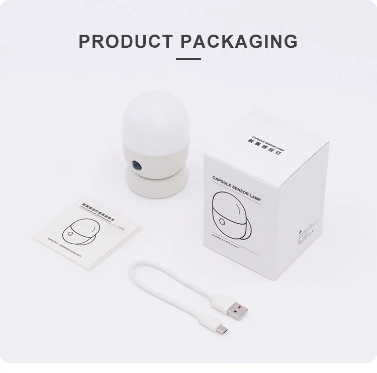 Mini Led Battery Rechargeable Capsule Sensor Lamp Bedside - Buy Night ...