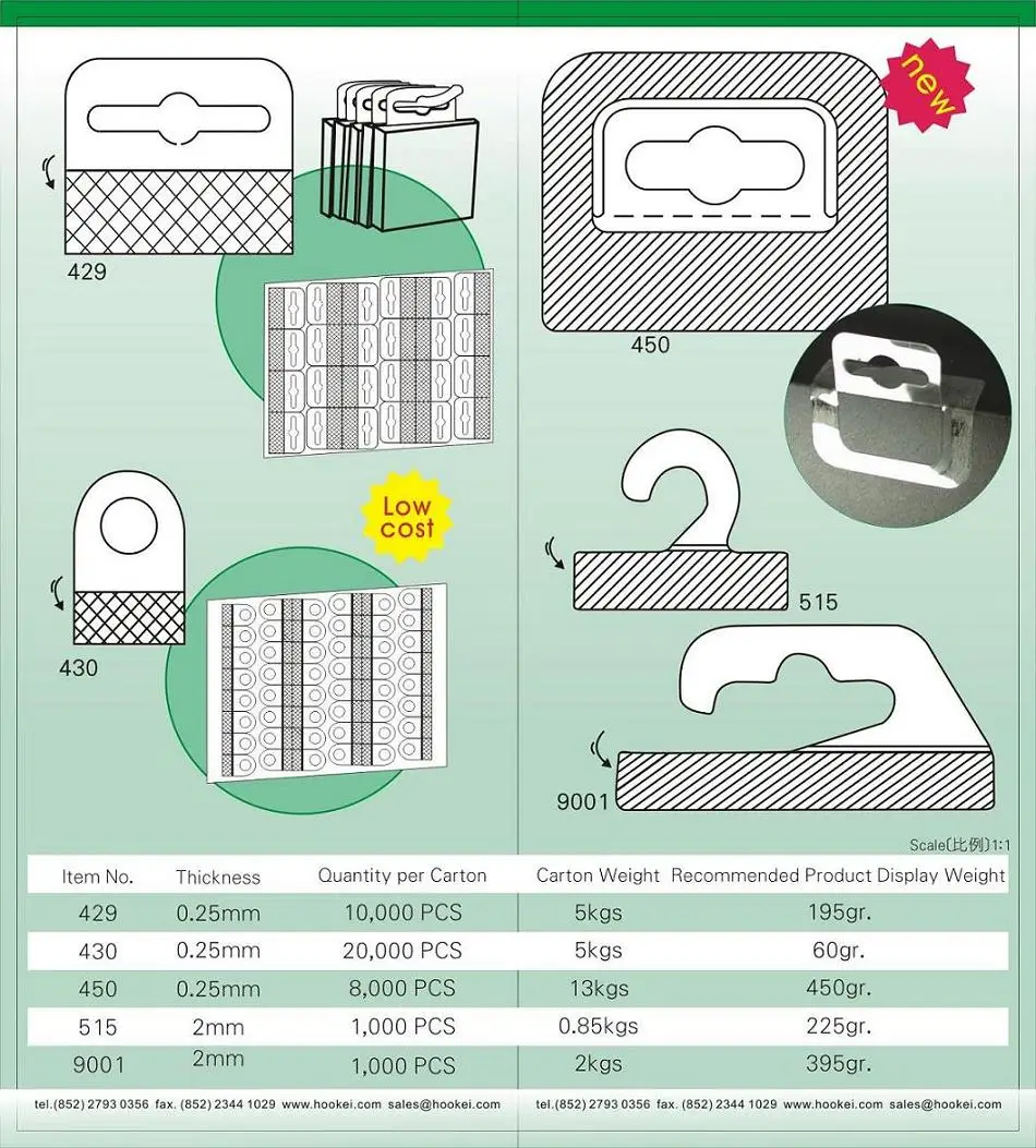 Easy Using Clear J-Hook Hanging Tabs Self Adhesive Package Hanger Hang ...