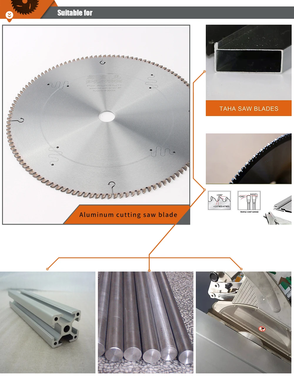 Ultra Thin 10" Aluminum Profile Cutting Disc Professional 255mm 120T ...