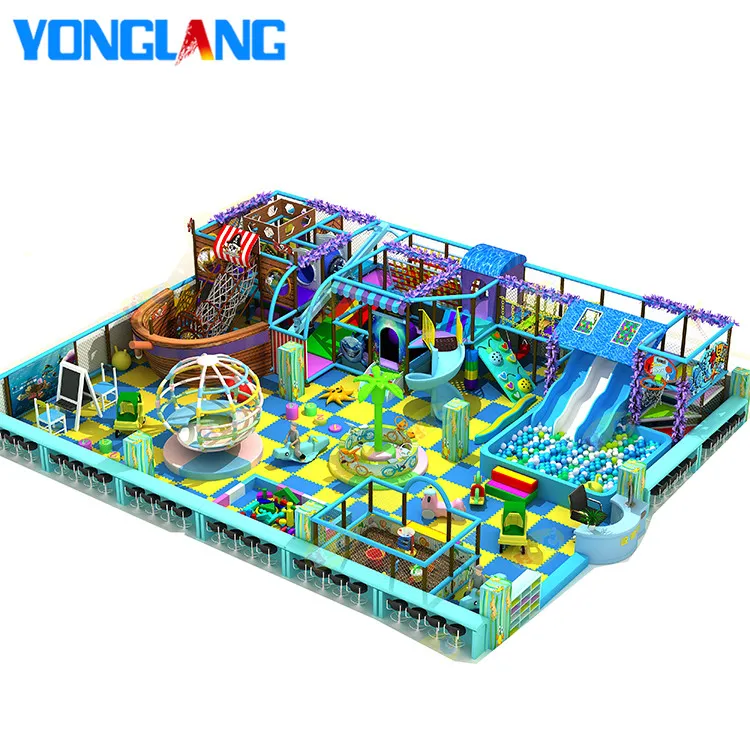 Ocean Theme Pirate Ship and Ocean Ball Indoor Playground