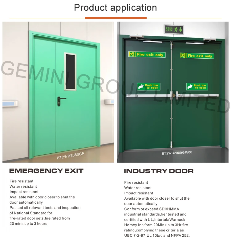 2 Hour Fire Rated Steel Door,Double Leaf Fire Door With Glass - Buy ...
