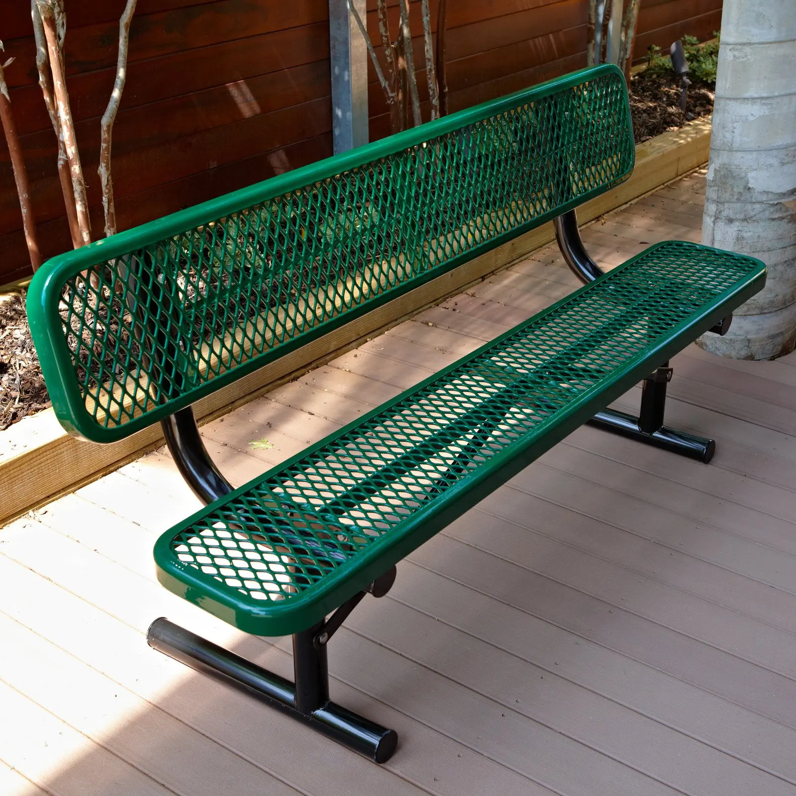 Public Outdoor Furniture Outdoor Bench Steel Thermoplastic Coated Metal ...