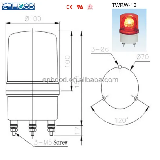 Tend Rotary Type Revolving Warning Light Twrw-08 - Buy Flashing Warning ...