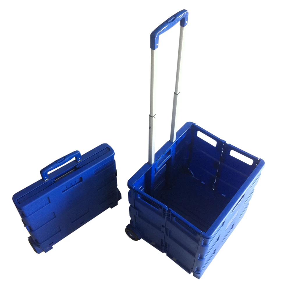 35kgs Supermarket Rolling Plastic Foldable Smart Trolley - Buy Foldable ...