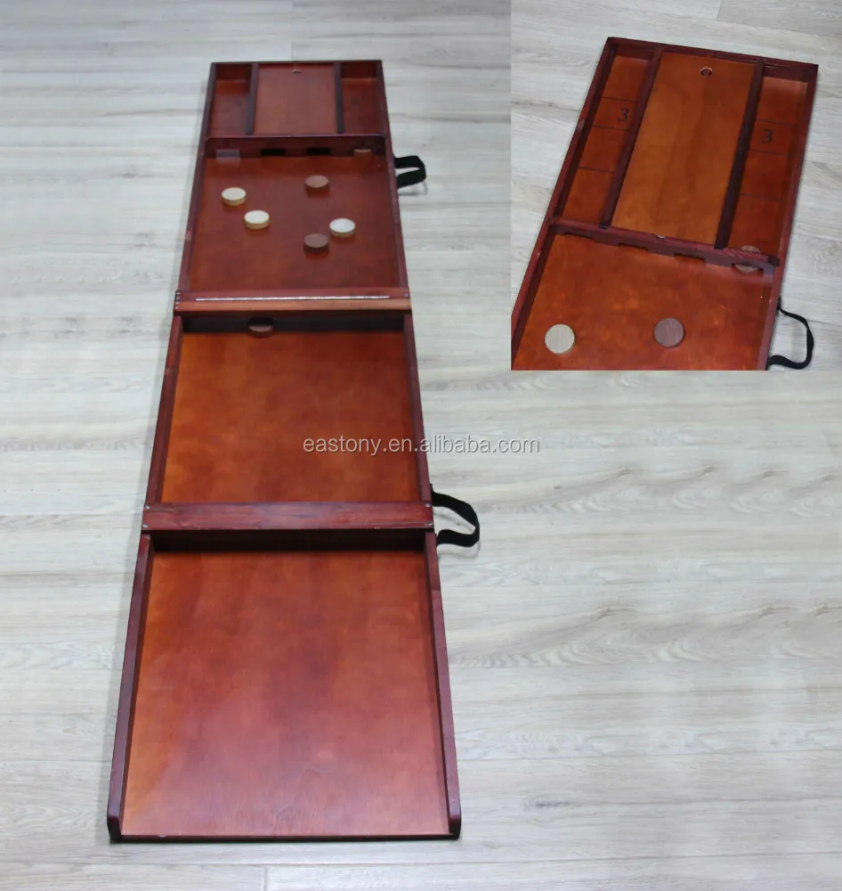 Eastony Natural Wood Made Shuffleboard Game,Mini Shuffleboard Table ...