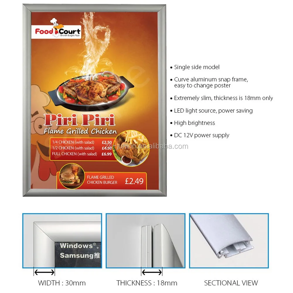 Kfc Fast Food Cafe Menu Board Display Illuminated Led Menu Backlit ...