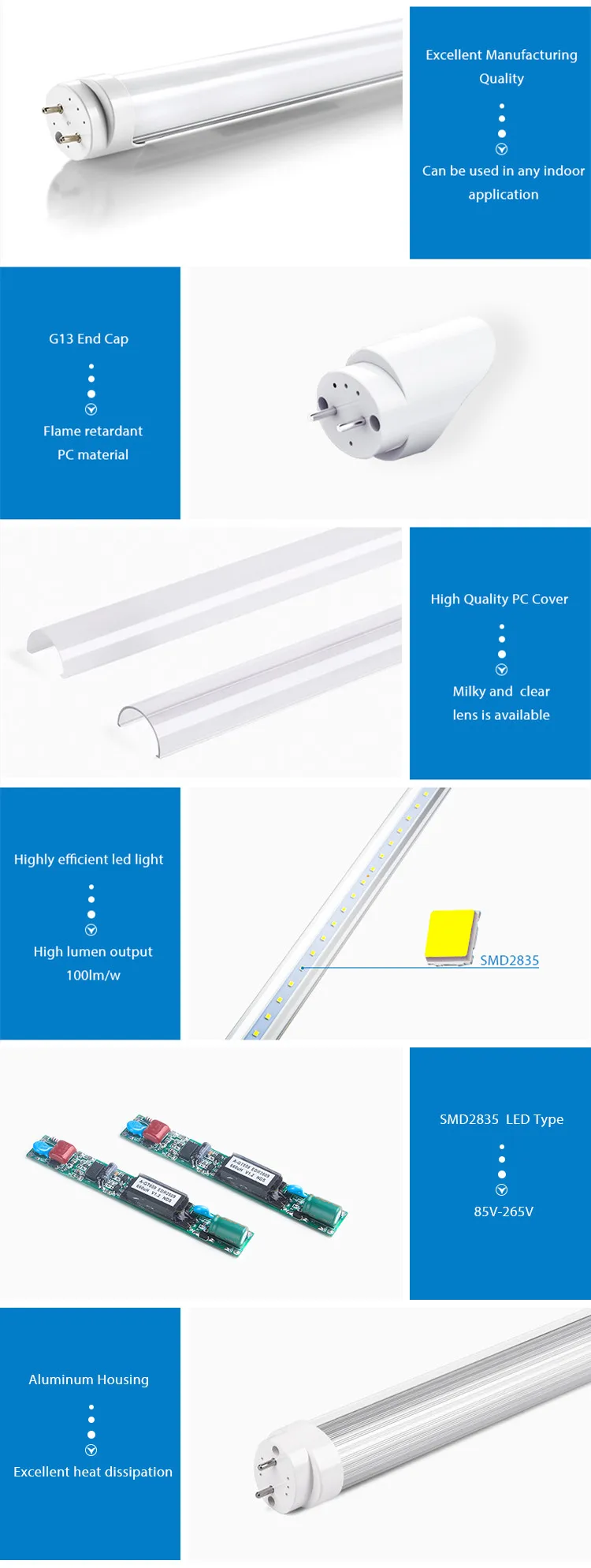 2FT 3FT 4FT T8 Tube Light Low Voltage 12V 24V 36V DC LED Tube