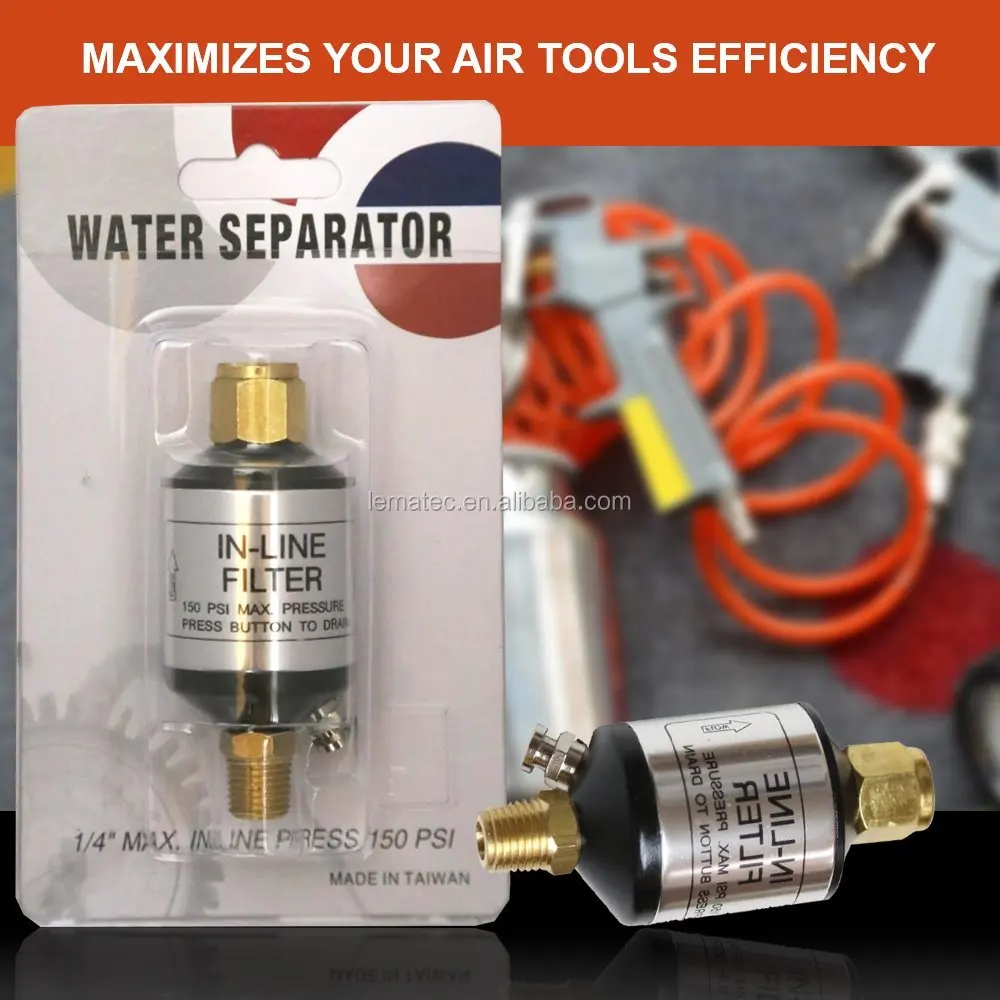1/4" Oil Water Separator With Drain Valve Air Filter Spray Paint Gun ...