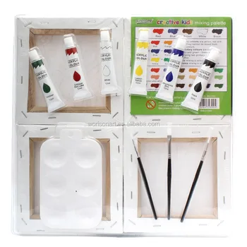 Creative Kids Sketched Canvas Painting Set With Acrylic Paints&palette ...