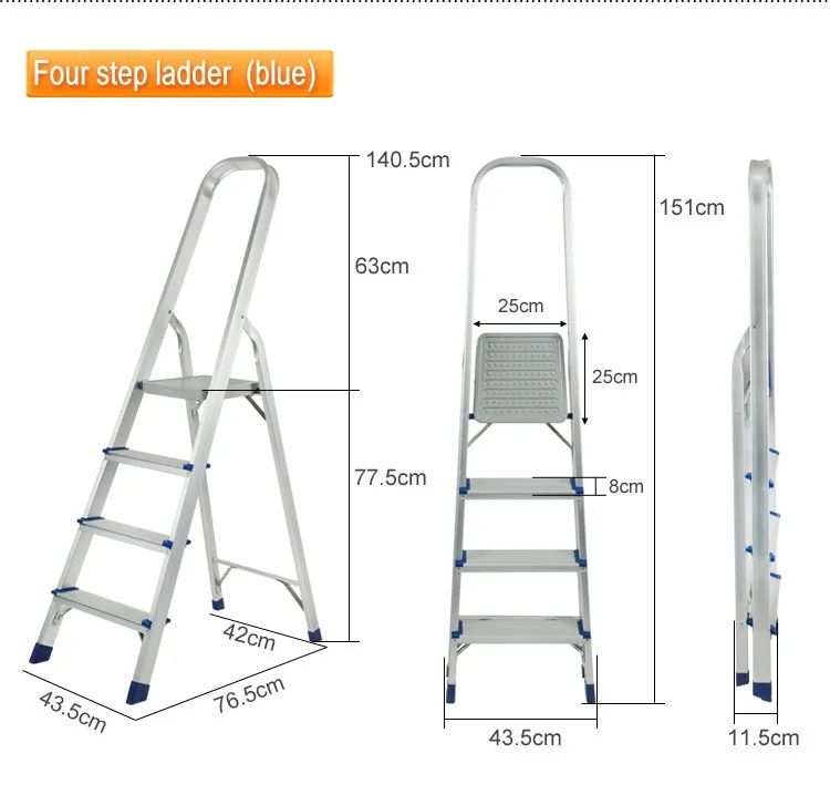 Household Narrow Board Aluminium Fold Step Ladder - Buy Step Ladder ...