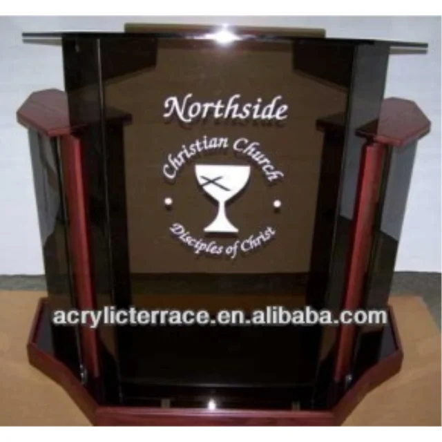 Acrylic Church Service Lectern Pedestal Podium Pulpit Rostrum Furniture ...