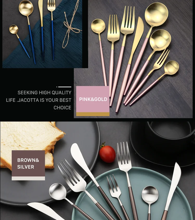 JACOTTA Gold Cutlery Sets - Elegant Flatware for Parties
