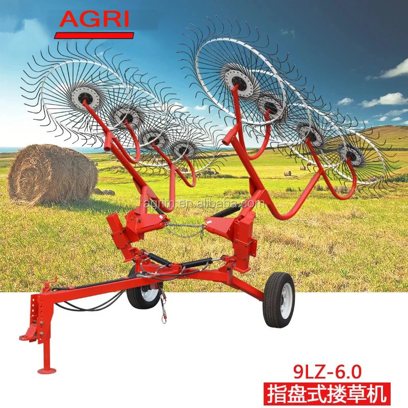 Rotary 4 Discs Finger Wheel Lawn Mower Hay Rake - High Productivity