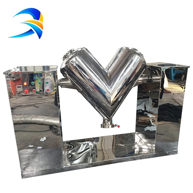 V Shape Industrial Food Wheat Flour Dye Feed Powder Mixer Machine - Buy ...