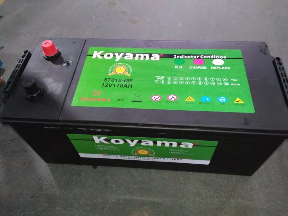 Din 67018-mf 12v 170ah ยานยนต์รถบรรทุกแบตเตอรี่ - Buy รถบรรทุกขนาดใหญ่ ...