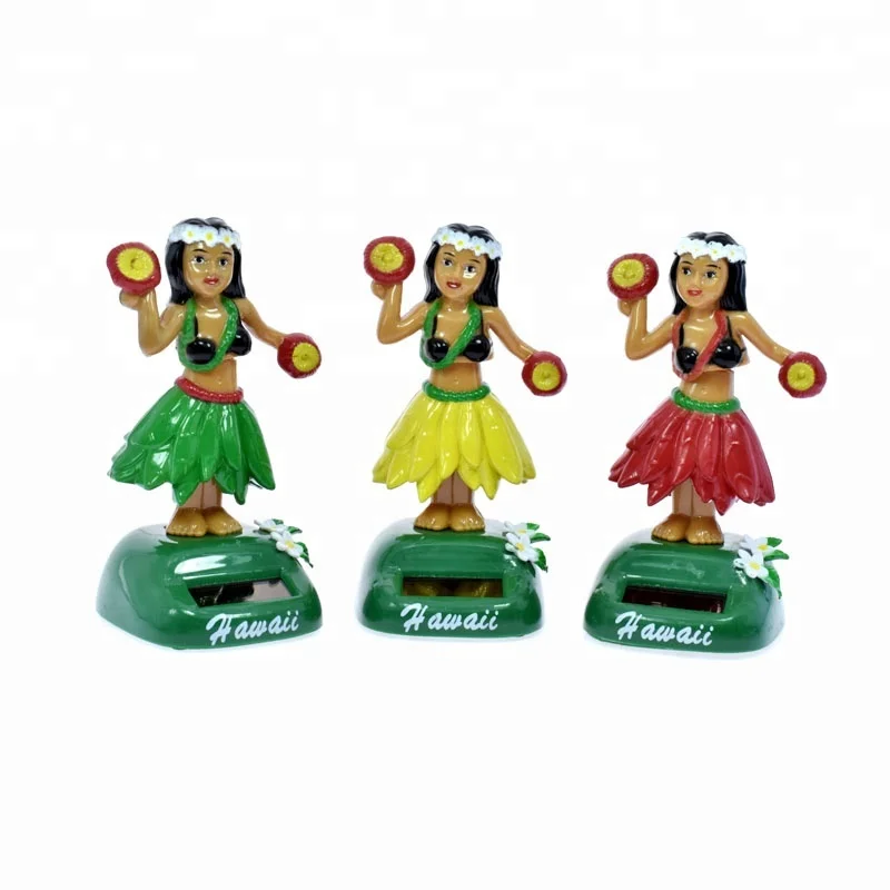 Hawaii Dancing Girl Car Decoration Solar Hula Girls Dashboard Souvenirs ...