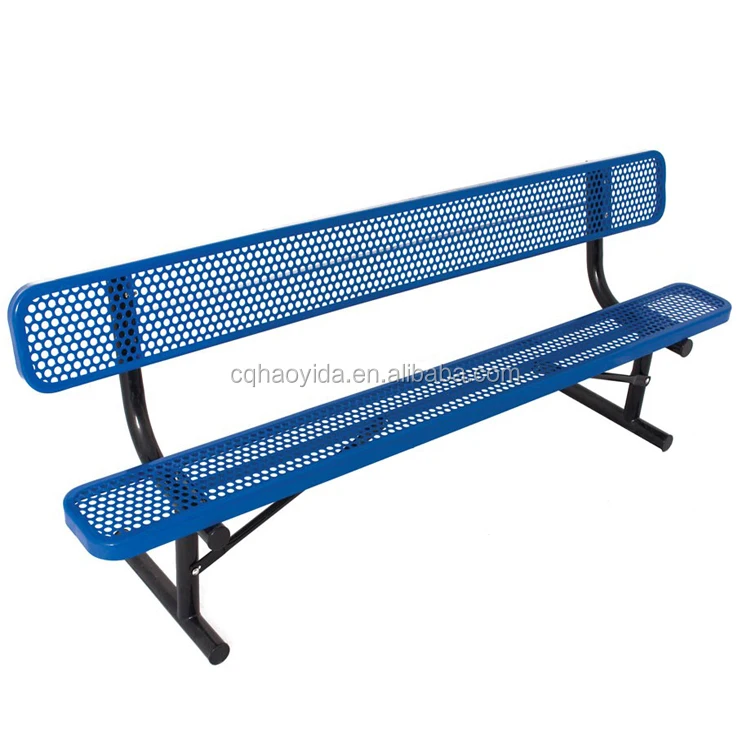 Public Outdoor Furniture Outdoor Bench Steel Thermoplastic Coated Metal ...