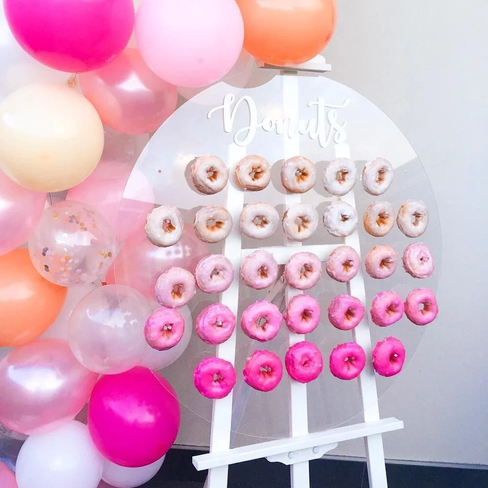 Splendid Round Clear Acrylic Wedding Donut Wall Sign Acrylic Wedding ...