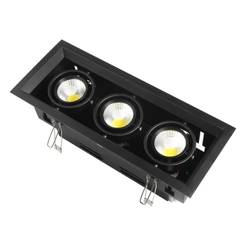 Triple Cob 3x15w Grille Led Downlight Recessed Single Double 3 Triple ...