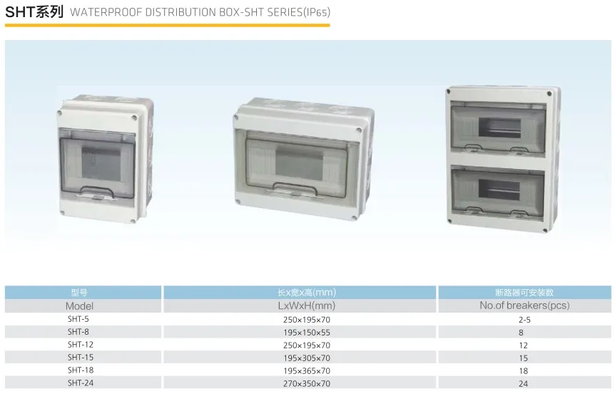 Waterproof Single Phase Mcb Spd 5 Ways Abs Plastic Wall Mounted ...