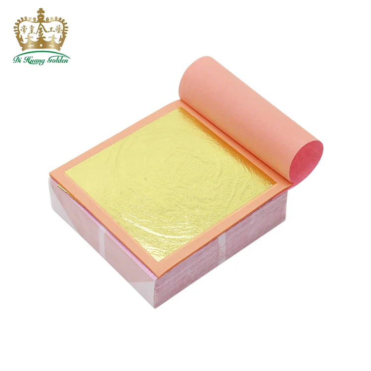 Red Paper Edible Gold Leaf Sheet 24k Cake Decor Real Gold Leaf Foil ...