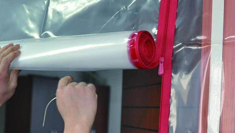 C Form L Shape Plastic Folding Zipper Door for Dust Protection