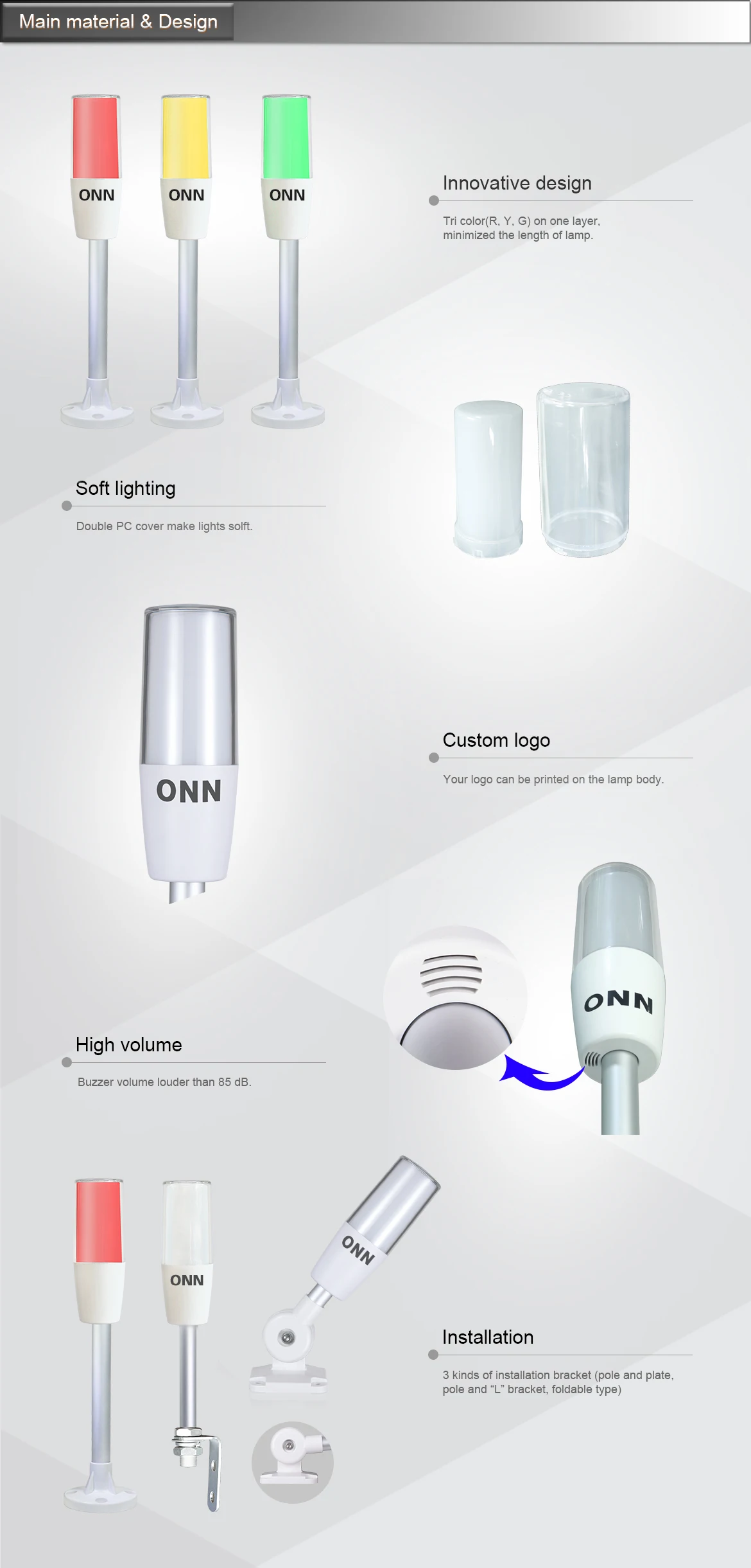 ONN-LED M4T White LED Warning Lights - Reliable & Durable