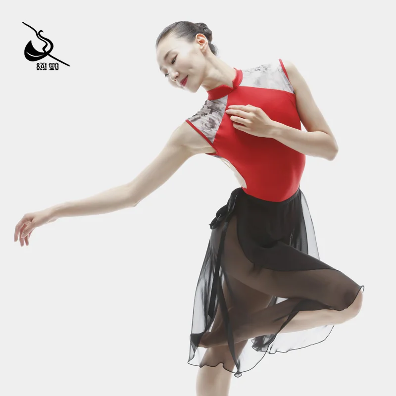 117141049 Baiwu High Neck Ballet Leotards Elegant Floral Black Leotards Buy Black Leotardsred