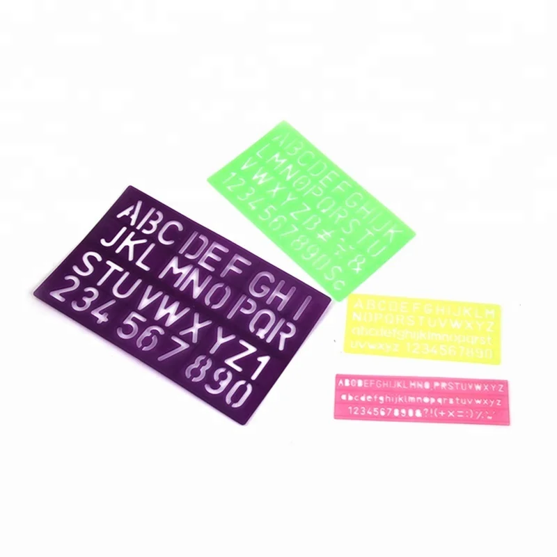Kids Colorful Drawing Plastic Letter Stencil Ruler - Buy Plastic Letter ...