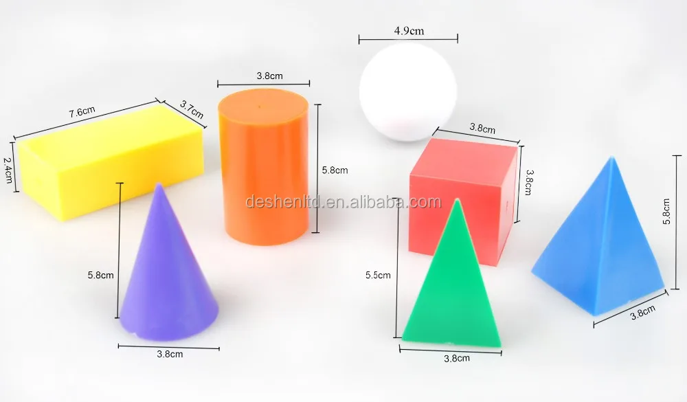 Amazon Choice 7-teiliges 3D-Geometrie-Set aus mehrfarbigem Kunststoff ...