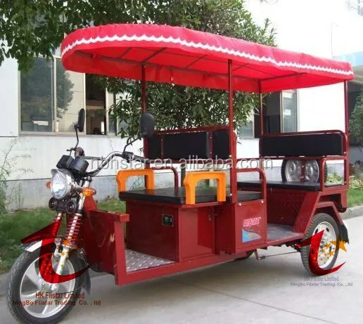 Auto Rickshaw Triciclo con techo de plástico eléctrico tuktuk triciclo ...