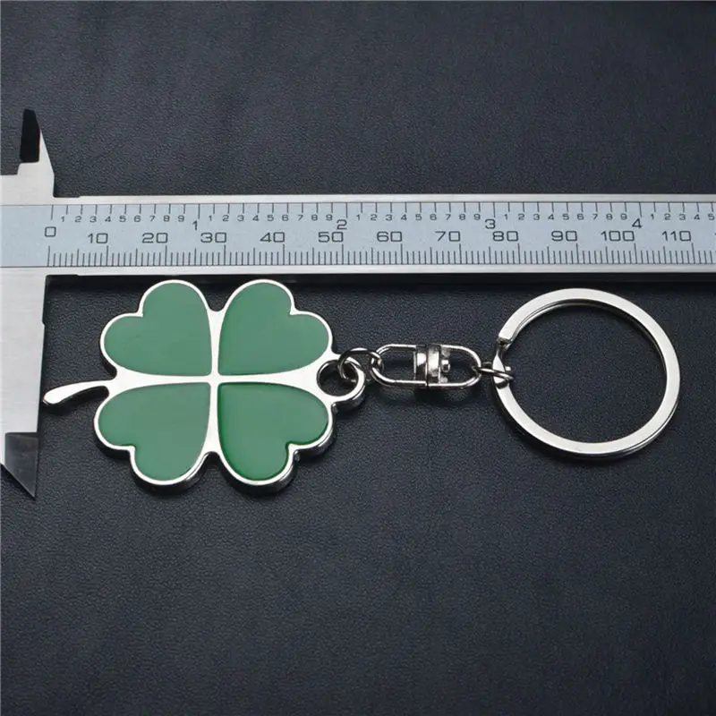 Fashion Novelty Items Flower Keyring Green Four Leaf Clover Key Chain ...