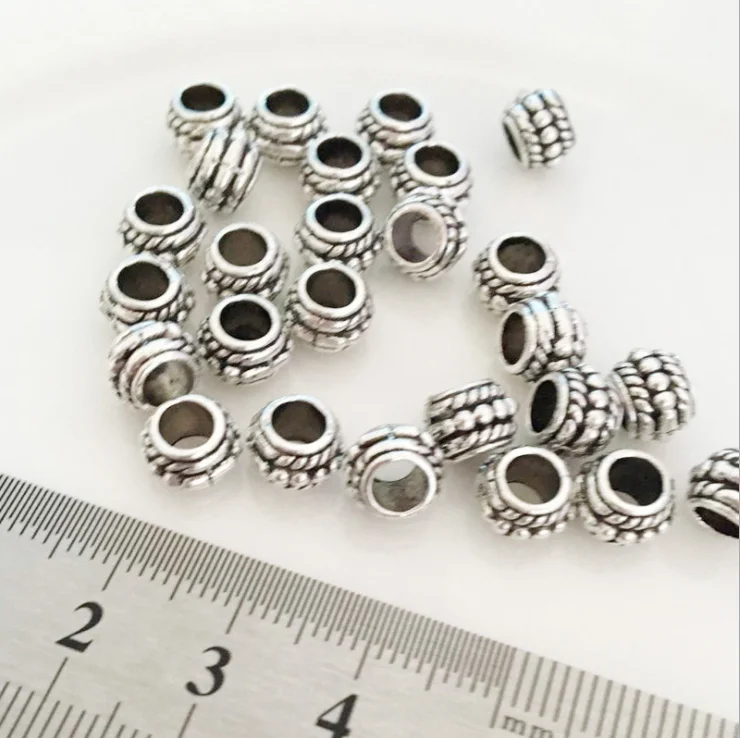 Tibetan Silver Gold Round Spacer Metal Beads Septum Spacers for Jewelry ...