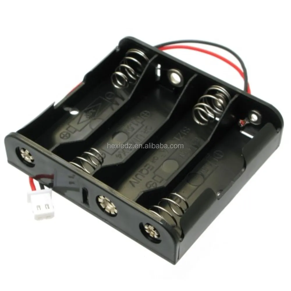 ABS Material 4AA Battery Holder Case With Standard Snap Connector AA ...