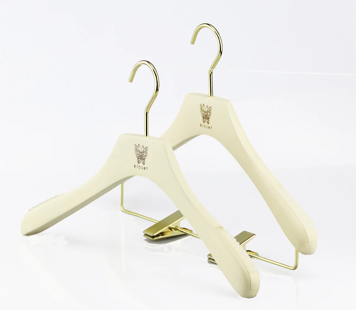 Basic Custom Wooden Hanger Women Dress Suit Coat Hanger With Adjustable ...