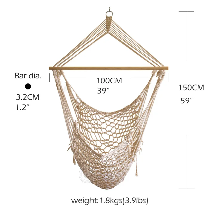Longsen Outdoor And Indoor Backyard Net Caribbean Hammock Chair Leisure ...