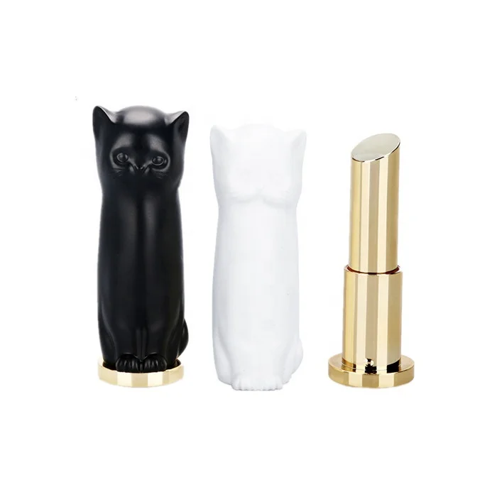 Cute Cat Animal Shaped Plastic Lipstick Tube Lip Balm Bottle Container ...