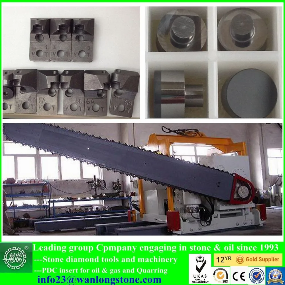 Carbide PCD cutters for chain saw machine cutting in marble quarry ...