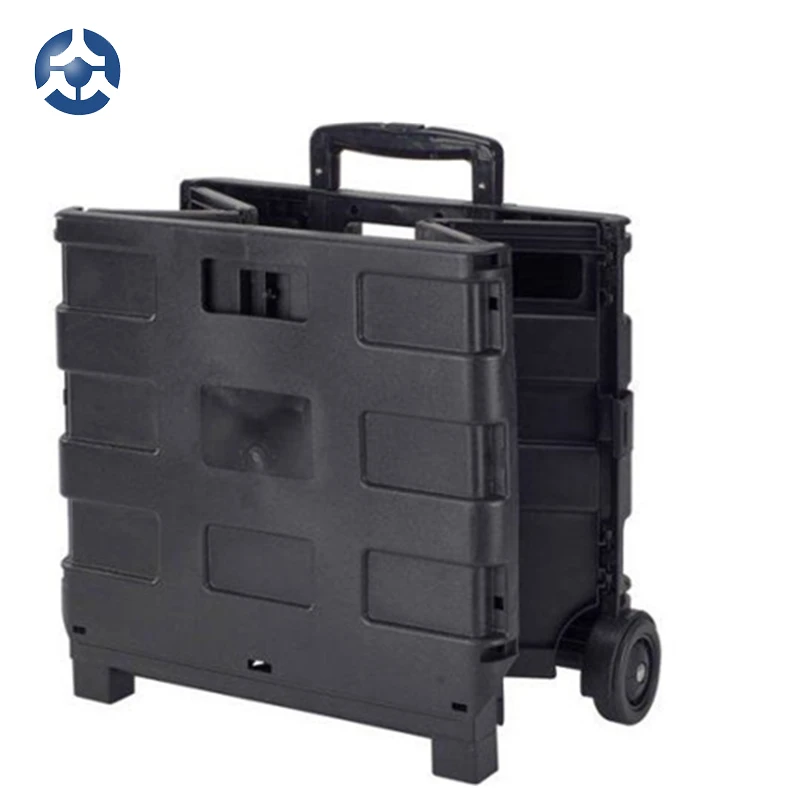 Plastic Rolling Fold Up Pull Trolley Shopping Cart - Buy Rolling ...
