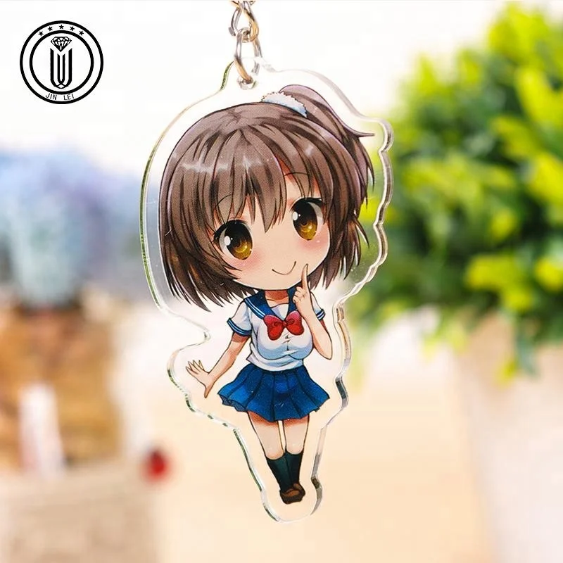 Jinlei Hot Sale Custom Printed Cartoon Acrylic Keychain Custom Anime ...