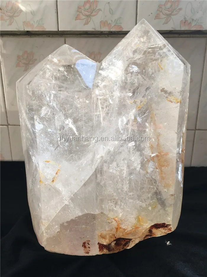 Natural Rock Crystal Quartz Two Points,Raw Crystal Points/wands/prisms ...