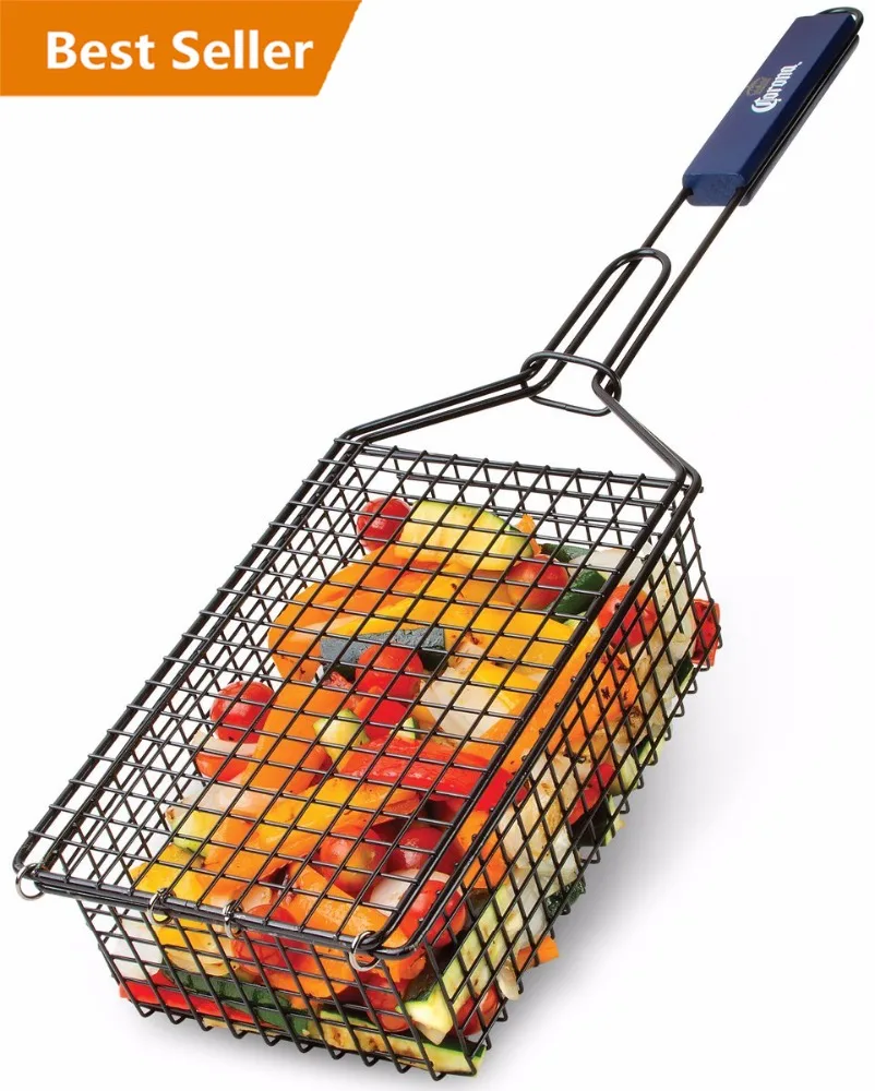 Non-stick Wooden Handle Bbq Grill Wire Mesh,Bbq Grill Mesh,Wire Mesh ...