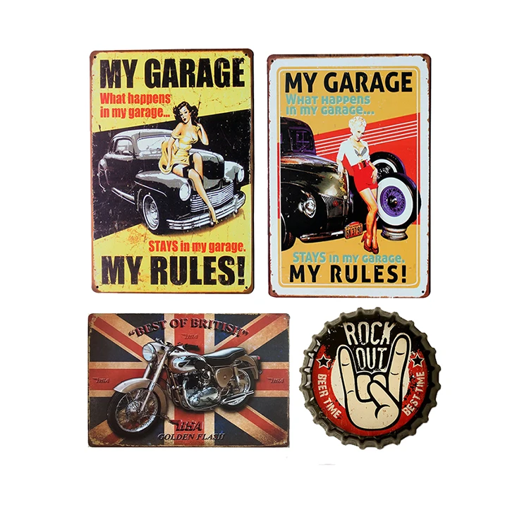 Vintage Retro Metal Signs - Perfect for Home Decoration