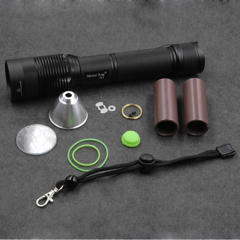 Black Manta Ray C8.2 Aluminum Alloy Host Power By 2x18650 Flashlight ...