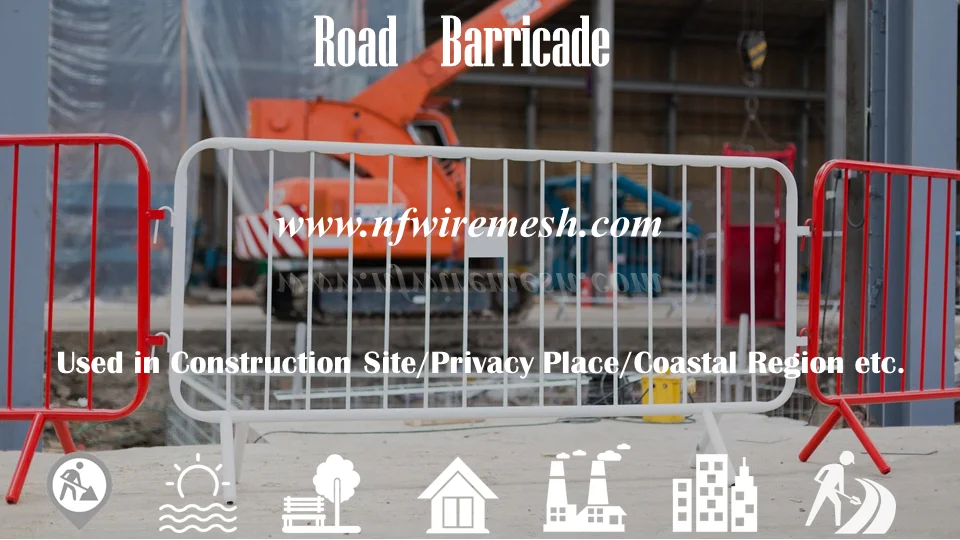 Galvanized Steel Flat Foot Temporary Crowd Control Barrier Fence ...